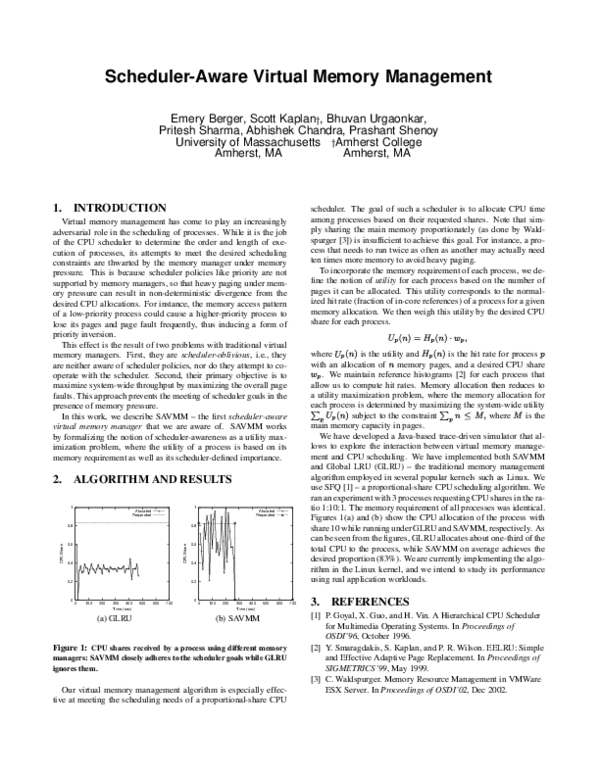 (PDF) Scheduler-aware Virtual Memory Management