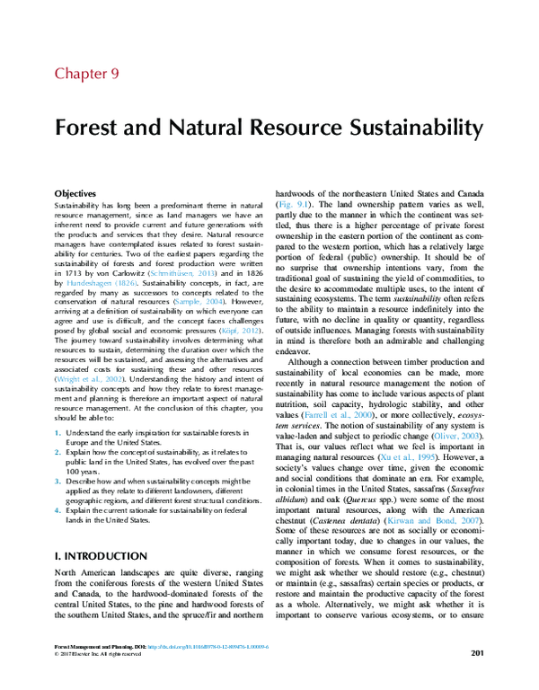 (PDF) Forest and Natural Resource Sustainability