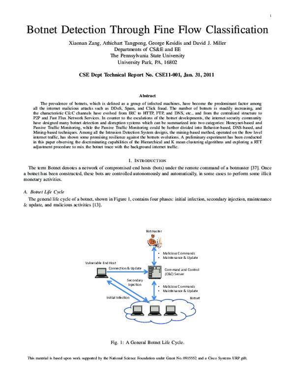 Pdf Botnet Detection Through Fine Flow Classification