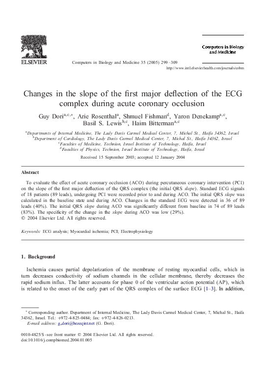 (PDF) Changes in the slope of the first major deflection of the ECG ...