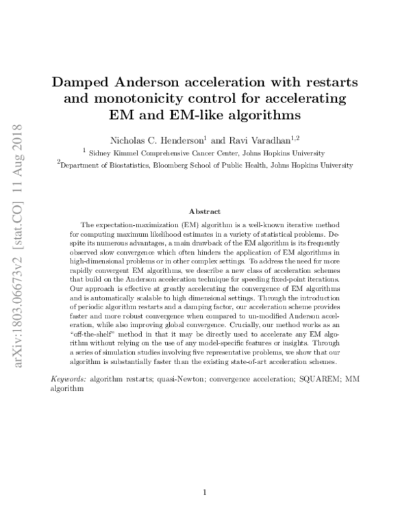(PDF) Damped Anderson Acceleration With Restarts and Monotonicity ...