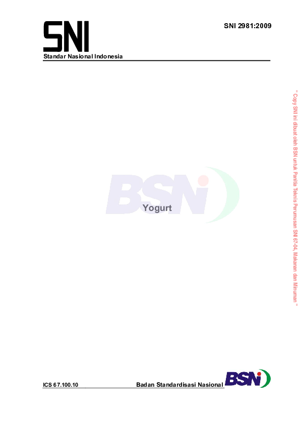 (PDF) SNI 2981:2009 Yoghurt