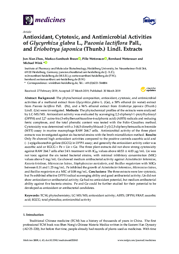 (PDF) Antioxidant, Cytotoxic and Antimicrobial Activity of Sonneratia Alba Bark