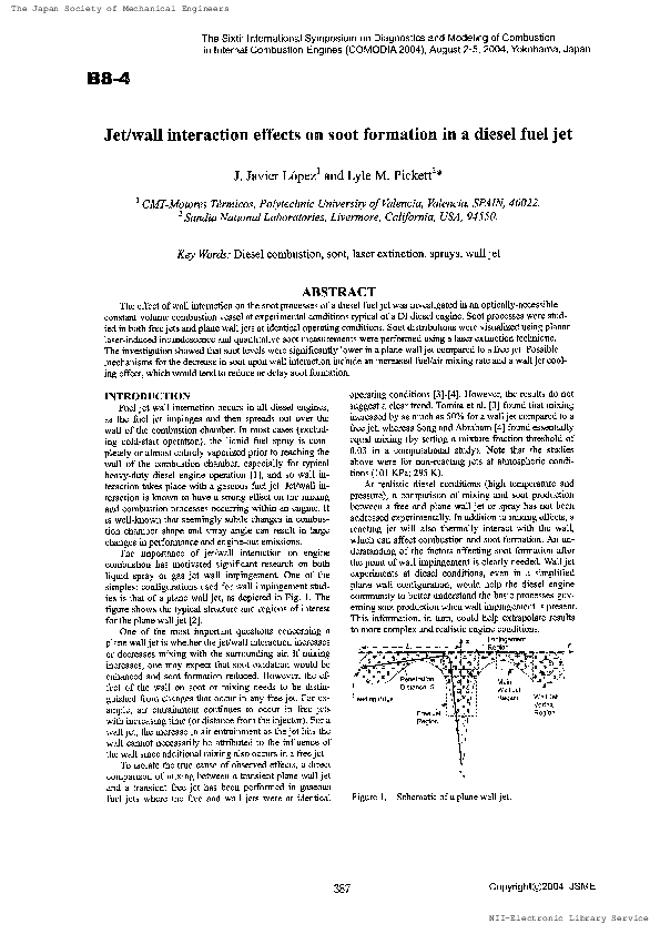 (PDF) Jet/wall interaction effects on soot formation in a diesel fuel ...