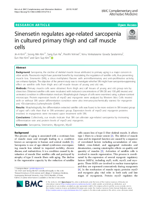 (PDF) Sinensetin regulates age-related sarcopenia in cultured primary ...
