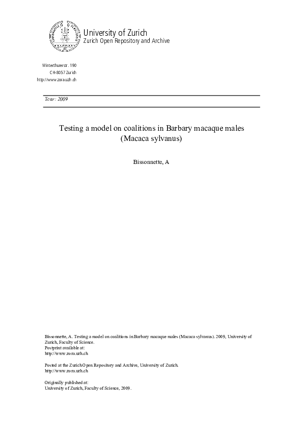 (PDF) Testing a model on coalitions in Barbary macaque males (Macaca ...