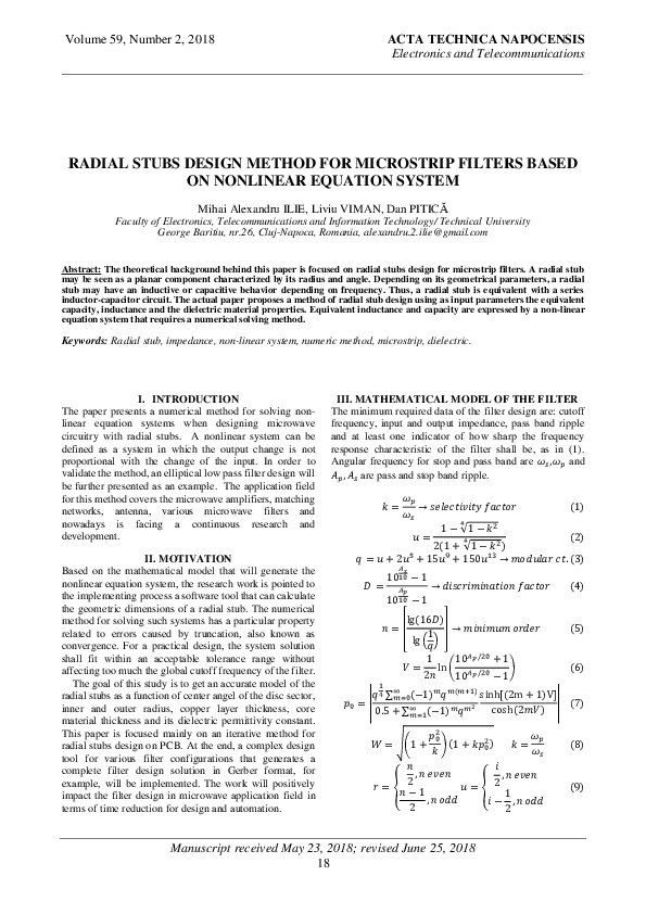 (PDF) Radial Stubs Design Method for Microstrip Filters Based on ...
