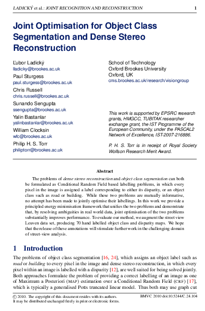 (PDF) LADICKÝ et al.: JOINT RECOGNITION AND RECONSTRUCTION 1 Joint ...