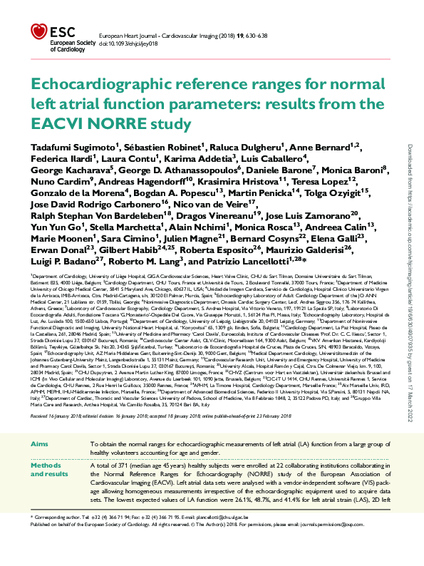 (PDF) Echocardiographic reference ranges for normal cardiac chamber ...
