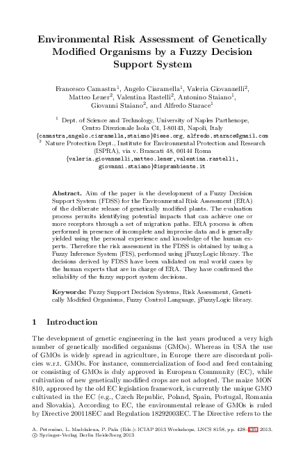 (PDF) Environmental Risk Assessment of Genetically Modified Organisms ...