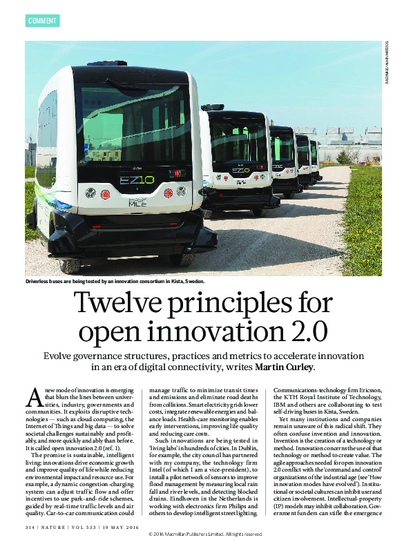 (PDF) Twelve principles for open innovation 2.0