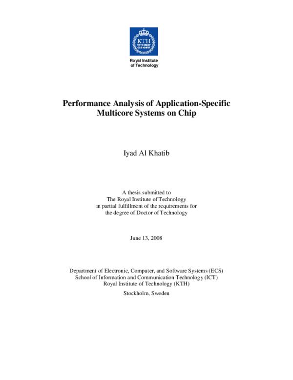 (PDF) Performance Analysis of Application-Specific Multicore Systems on ...