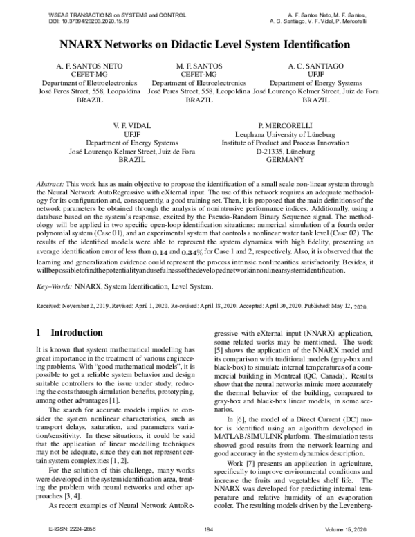 (PDF) NNARX Networks on Didactic Level System Identification