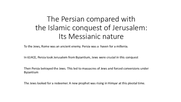 (PDF) The Persian compared with the Islamic conquest of Jerusalem