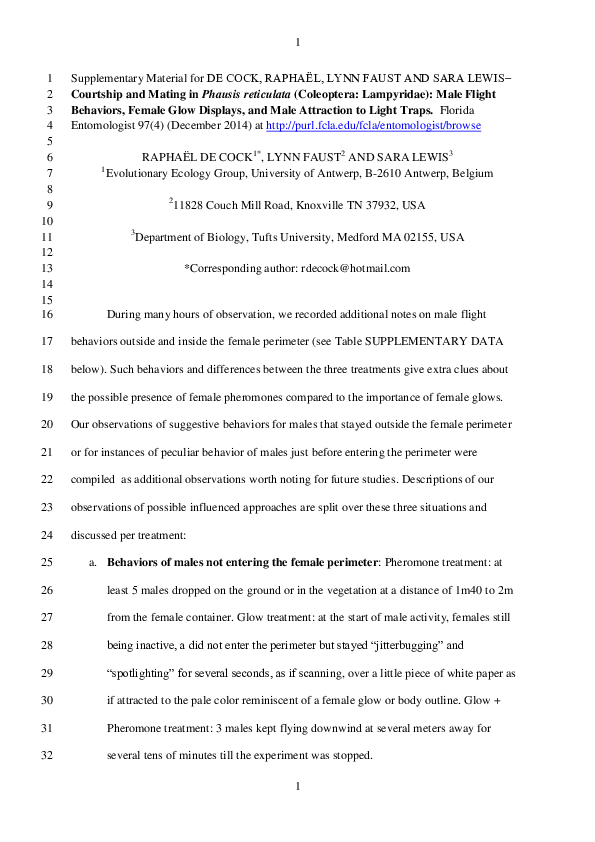 (PDF) [Supplementary Material] Courtship and mating in Phausis ...