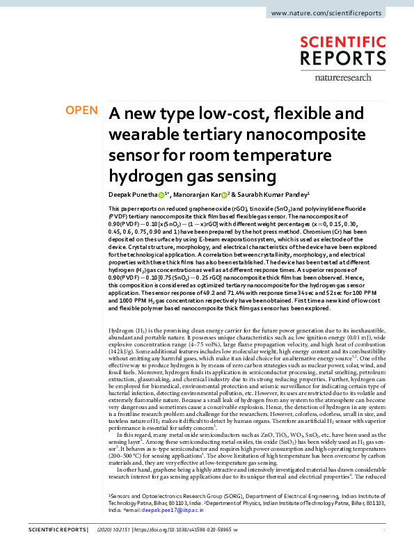 (PDF) A new type low-cost, flexible and wearable tertiary nanocomposite sensor for room ...