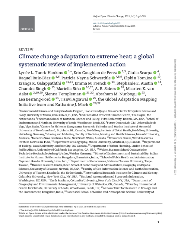 Climate Change Adaptation to Extreme Heat: A Global Systematic Review ...