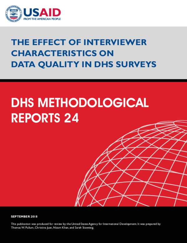 (PDF) The effect of interviewer characteristics on data quality in DHS surveys