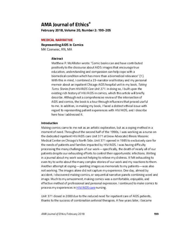 (PDF) Representing AIDS in Comics