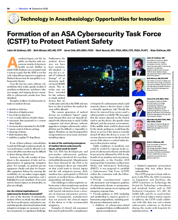 (PDF) Formation of an ASA Cybersecurity Task Force (CSTF) to Protect ...