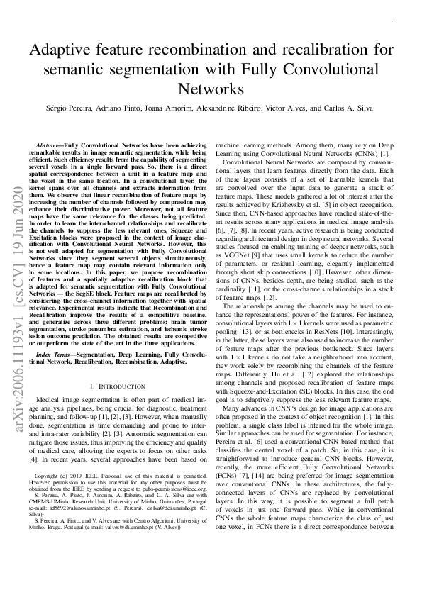 (PDF) Adaptive feature recombination and recalibration for semantic segmentation with Fully ...