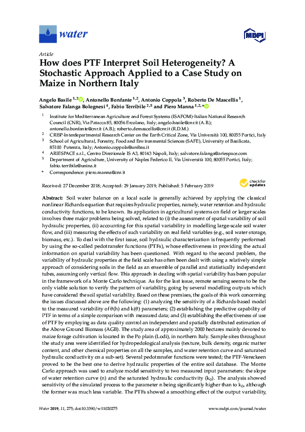 (PDF) How does PTF Interpret Soil Heterogeneity? A Stochastic Approach ...