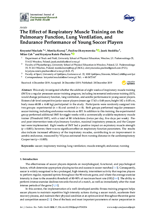 (PDF) The effect of respiratory muscle training on pulmonary function ...