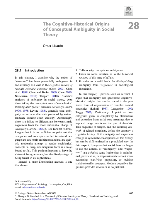 (PDF) The Cognitive-Historical Origins of Conceptual Ambiguity in ...