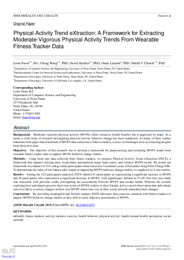 (PDF) Physical Activity Trend eXtraction: A Framework for Extracting Moderate-Vigorous Physical ...
