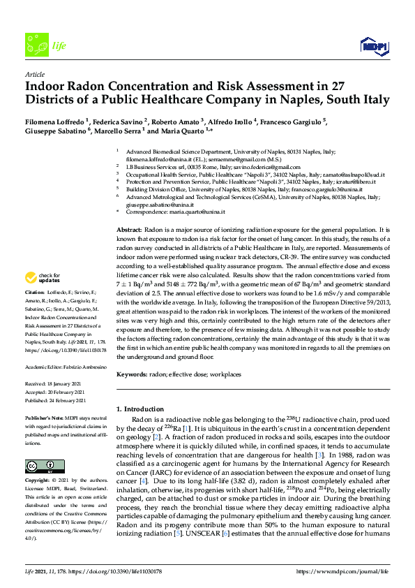 (PDF) Indoor Radon Concentration and Risk Assessment in 27 Districts of ...