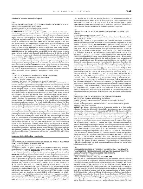 (PDF) PRS2 Costos De atencion Medica atribuibles Al Consumo De Tabaco En México