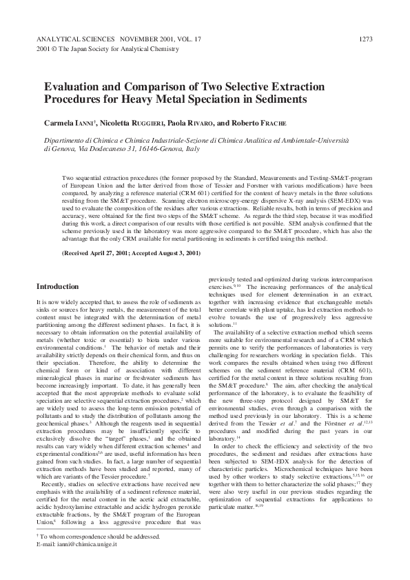 (PDF) Evaluation and Comparison of Two Selective Extraction Procedures ...