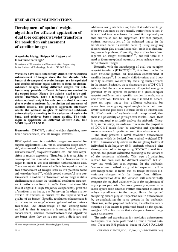 (PDF) Development of Optimal Weight Algorithm for Efficient Application ...