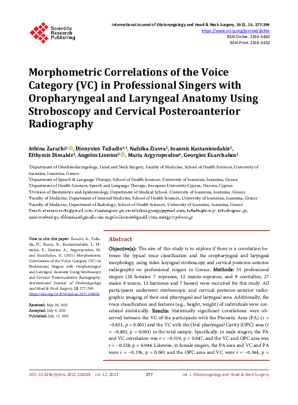 (PDF) Morphometric Correlations of the Voice Category (VC) in ...