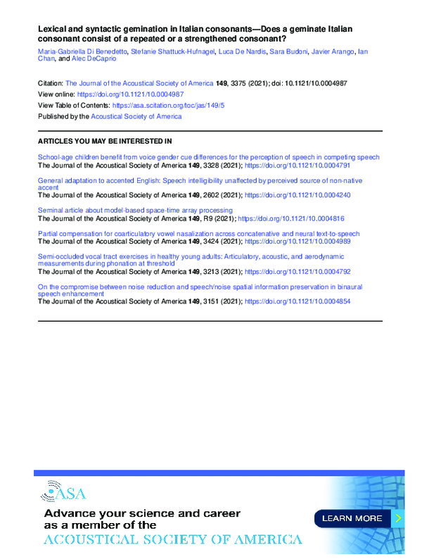 (PDF) Lexical and syntactic gemination in Italian consonants—Does a ...