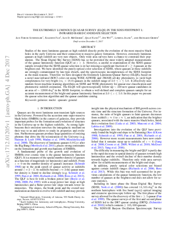 (PDF) The Extremely Luminous Quasar Survey in the SDSS footprint. II ...