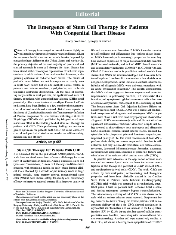 (PDF) Brody Wehman and Sunjay Kaushal The Emergence of Stem Cell ...
