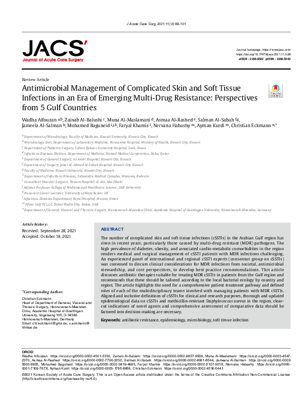 (PDF) Antimicrobial Management of Complicated Skin and Soft Tissue Infections in an Era of ...