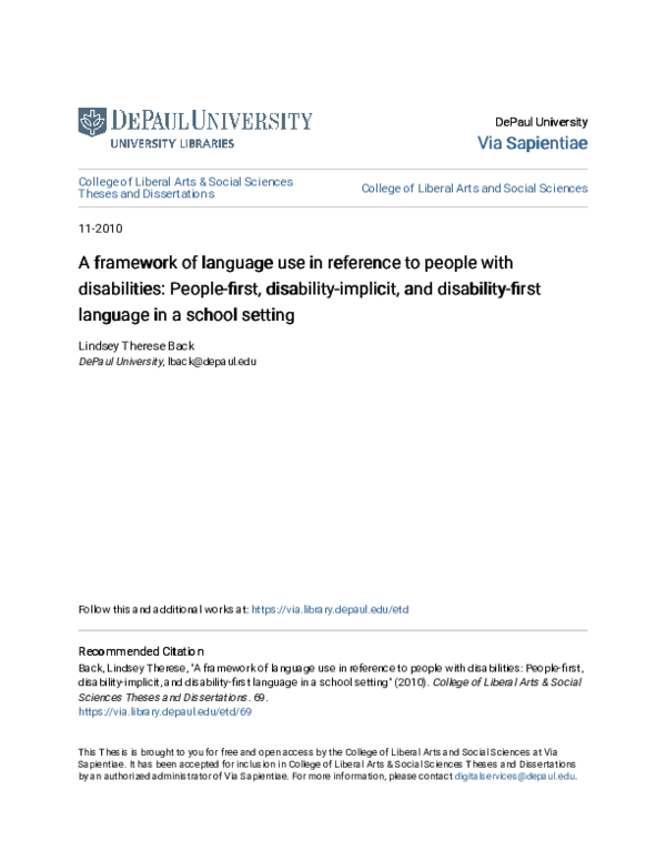 (PDF) A framework of language use in reference to people with ...