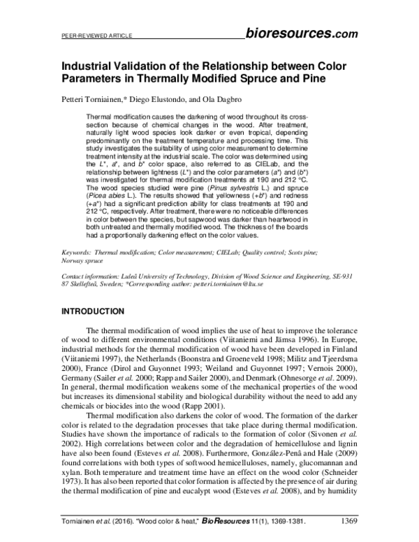 (PDF) Industrial Validation of the Relationship between Color ...
