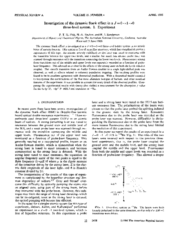 (PDF) Investigation of the dynamic Stark effect in a J=0→1→0 three ...