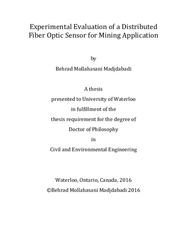 (PDF) Experimental Evaluation of a Distributed Fiber Optic Sensor for ...