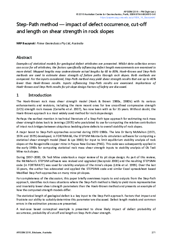 (PDF) Step-Path method — impact of defect occurrence, cut-off and ...