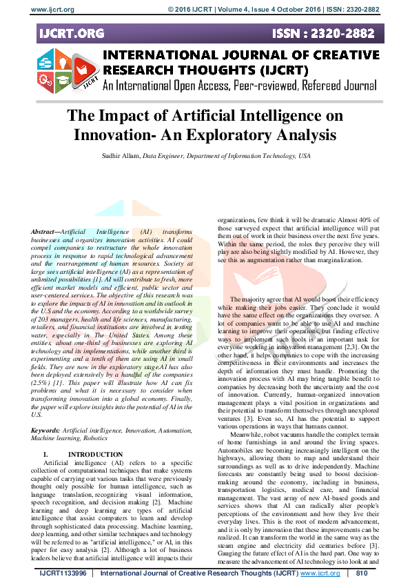 (PDF) The Impact of Artificial Intelligence on Innovation - An ...