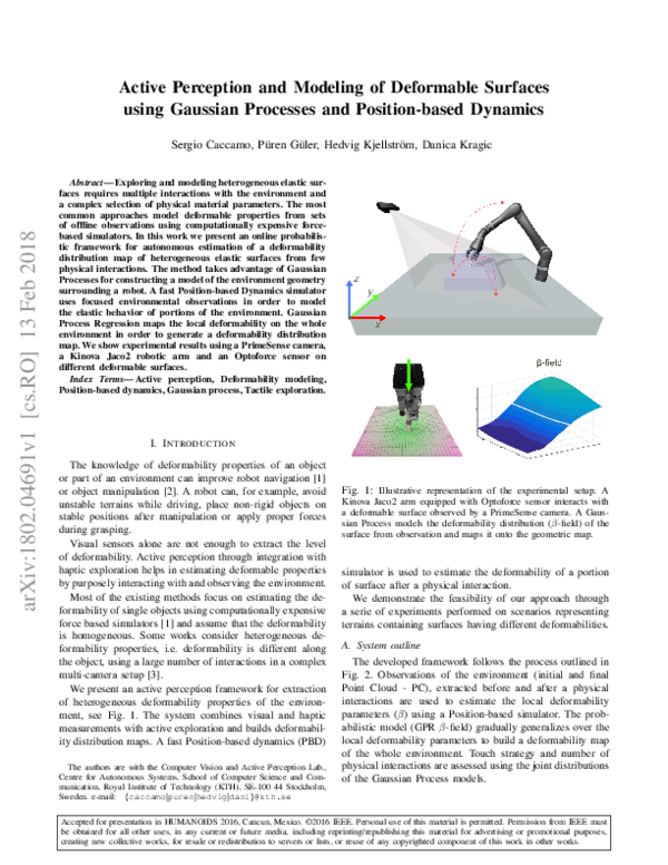 (PDF) Active perception and modeling of deformable surfaces using Gaussian processes and ...