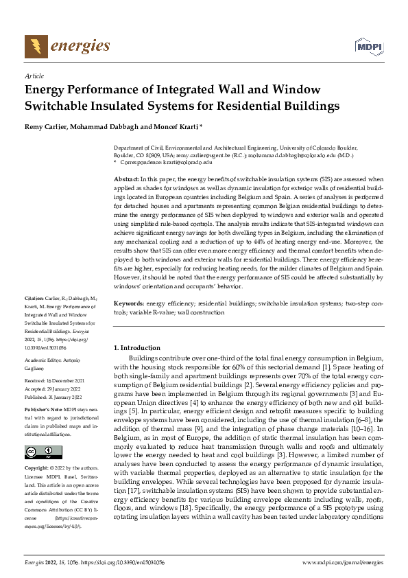 (PDF) Energy Performance of Integrated Wall and Window Switchable ...