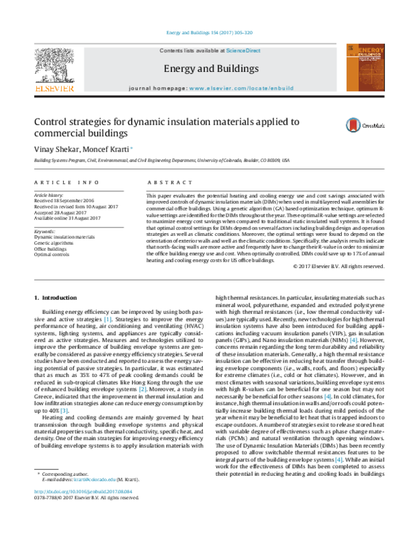 (PDF) Control strategies for dynamic insulation materials applied to ...