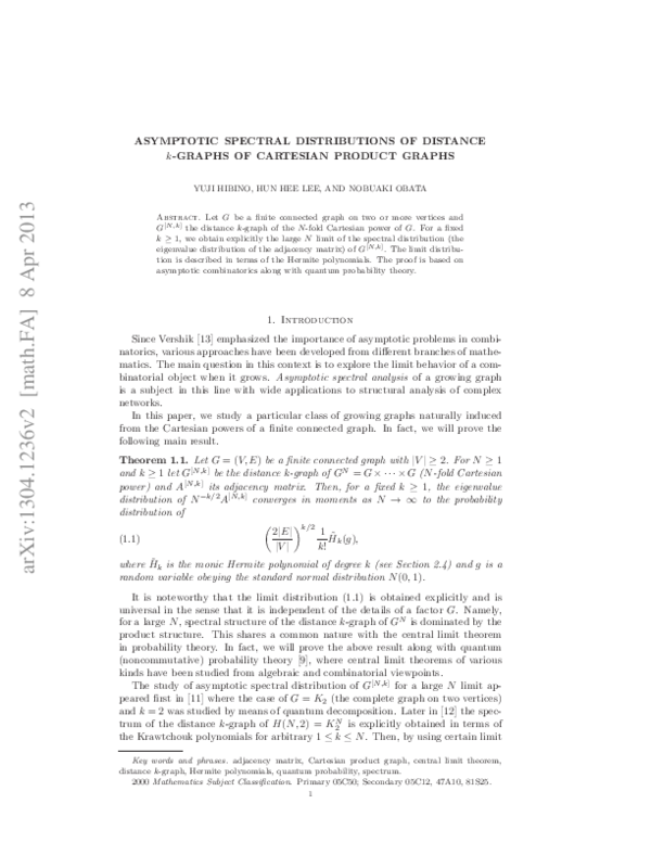 (PDF) Spectral Limits of Distance k-Graphs