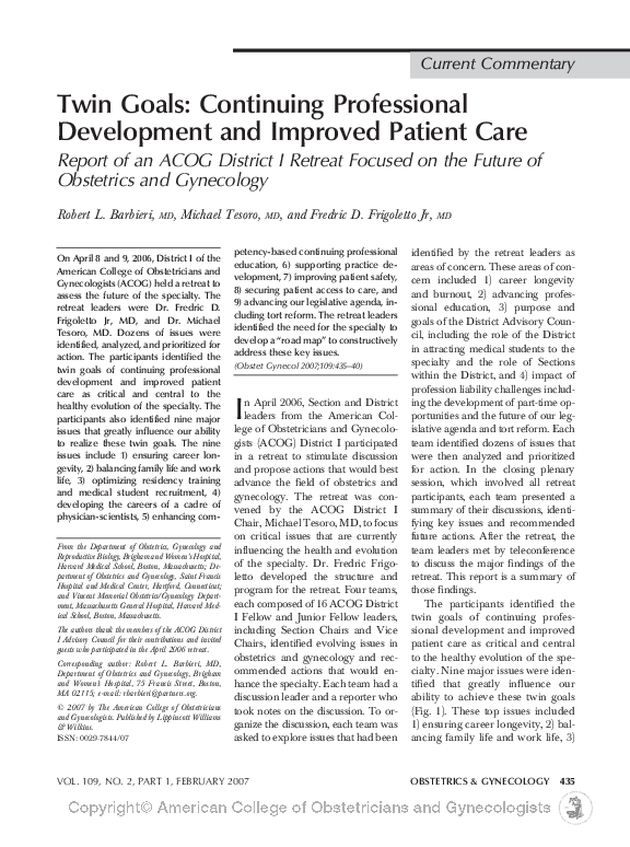 (PDF) Twin goals: Continuing professional development and improved ...