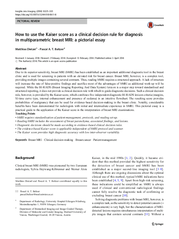 (PDF) How to use the Kaiser score as a clinical decision rule for ...